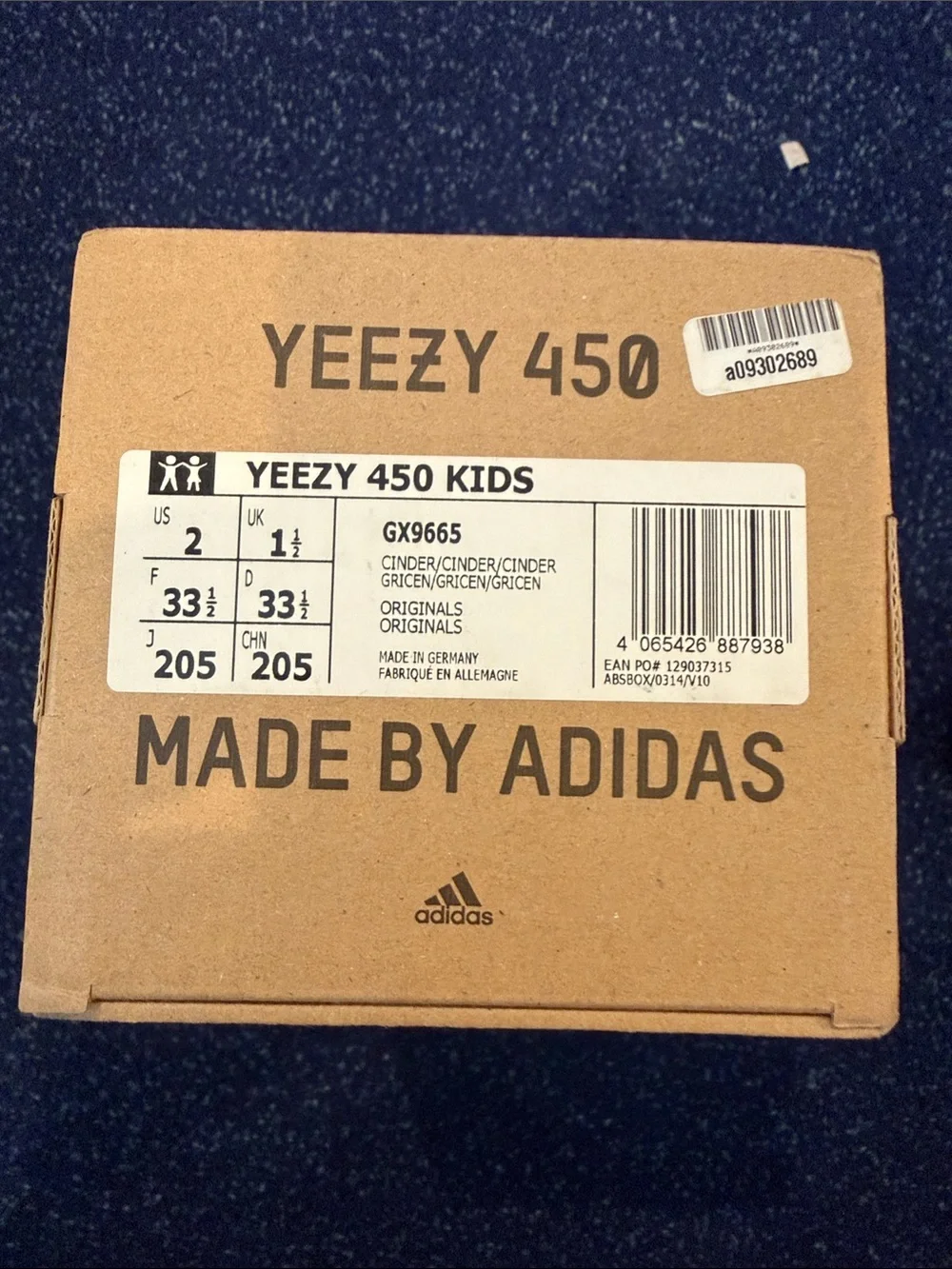 Yeezy | Shoes | Adidas Yeezy 45 Kids Cinder Gx9665 Size 2y With ...